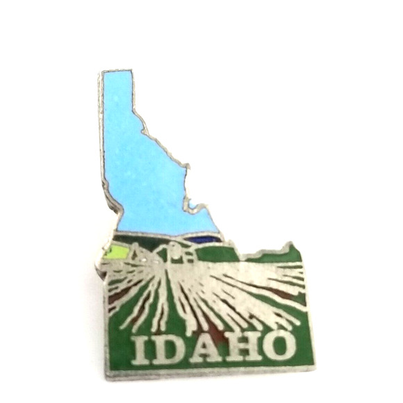 Accessories | Vtg Idaho State Map Landscape Mafco Silver Tone Enamel ...